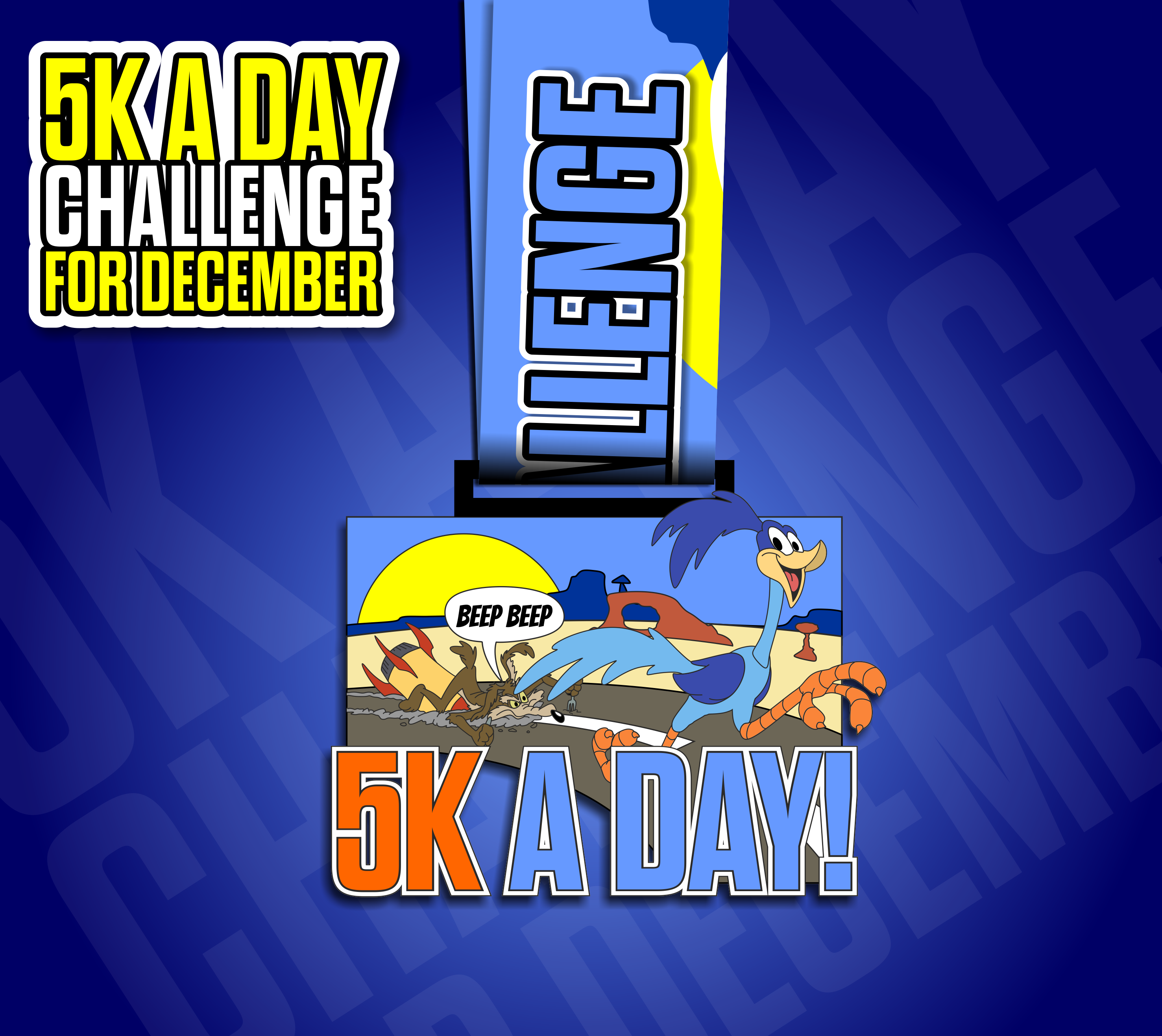 Roadrunner 5k a Day Virtual Run/Walk/Treadmill/Cycle Challenge - Pop Up ...