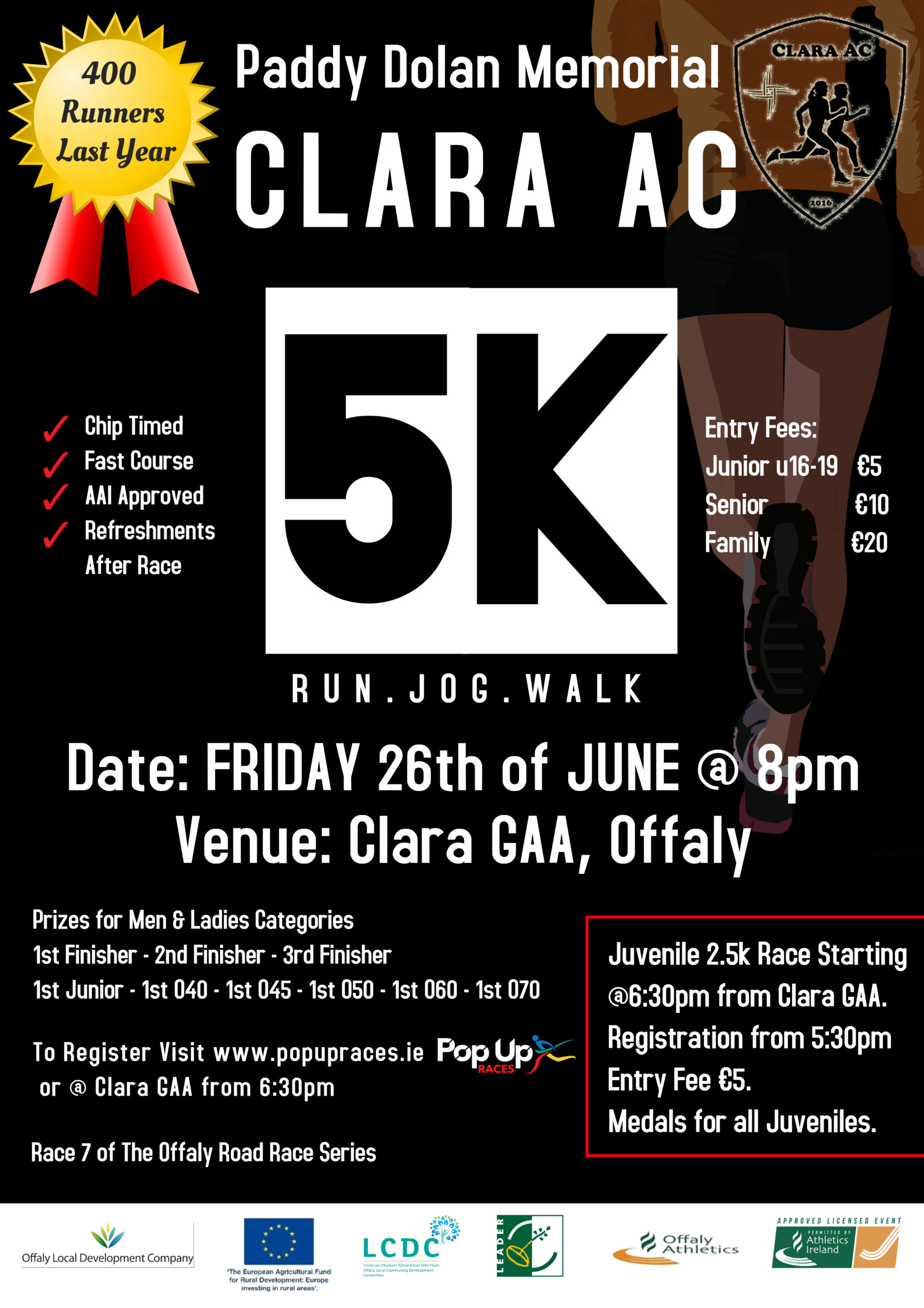 Clara AC 5k Road Race 2020 - Pop Up Races